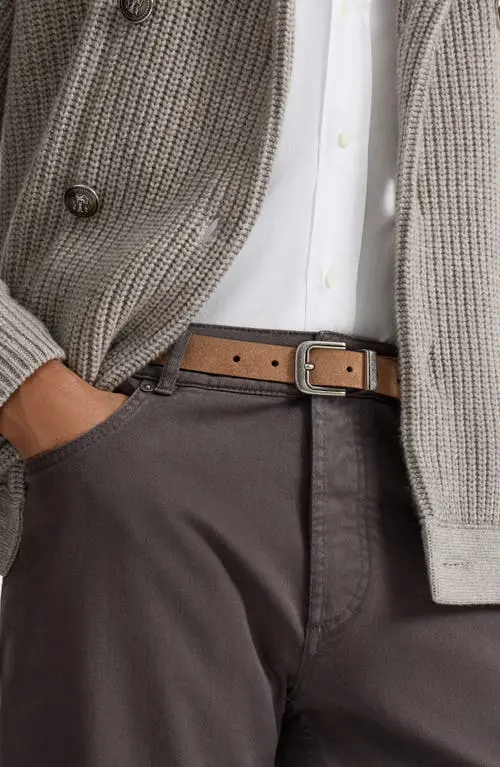 Brunello Cucinelli Reversed Leather Belt - Hazelnut