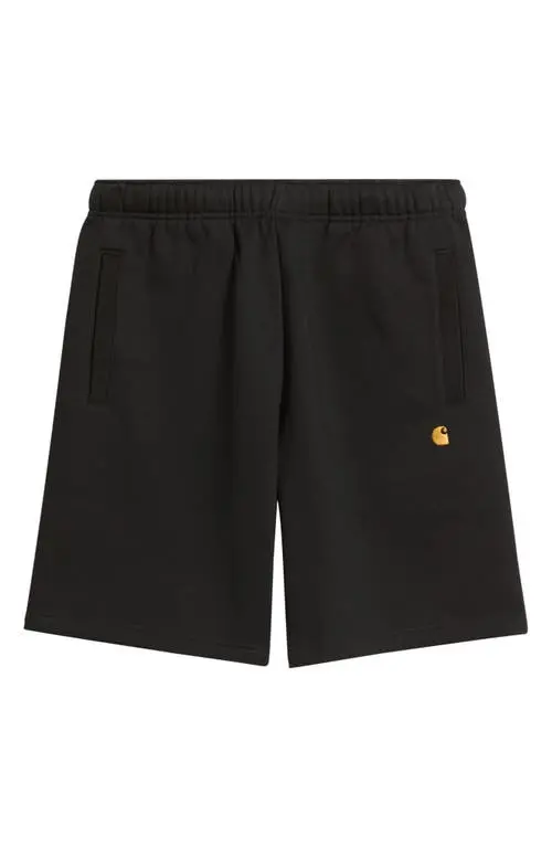 Carhartt Work In Progress Chase Sweat Shorts - Black/gold