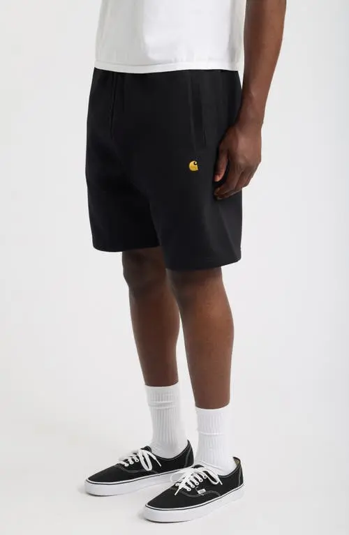 Carhartt Work In Progress Chase Sweat Shorts - Black/gold