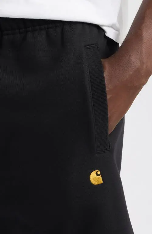 Carhartt Work In Progress Chase Sweat Shorts - Black/gold