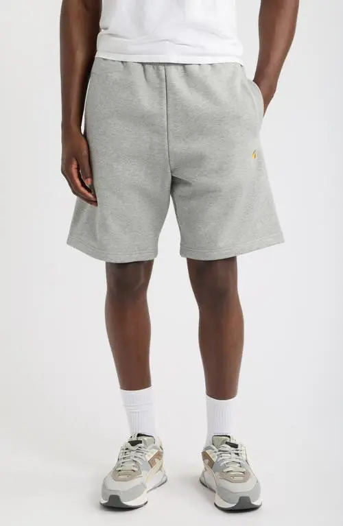 Carhartt Work In Progress Chase Sweat Shorts - Grey Heather/gold