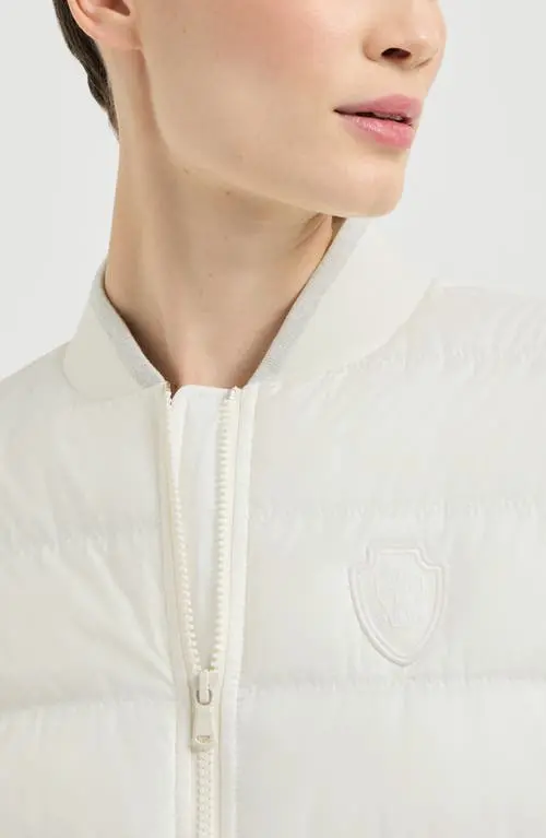 Brunello Cucinelli Water-resistant Matte Nylon Down Jacket With Logo