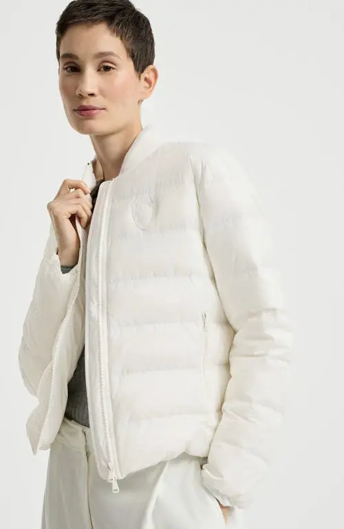 Brunello Cucinelli Water-resistant Matte Nylon Down Jacket With Logo