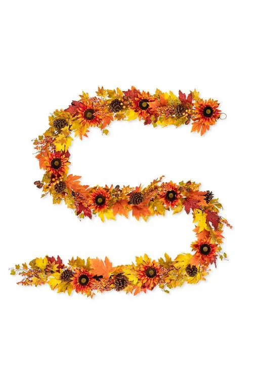 GLITZHOME 12ft Fall Oversized Sunflower Garland