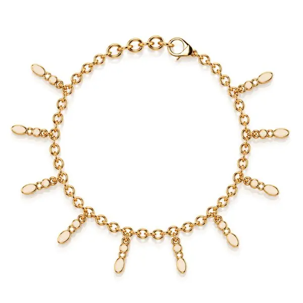LINDA FIORE Amalei 18k Gold Vermeil Bracelet With Cream Enamel - White