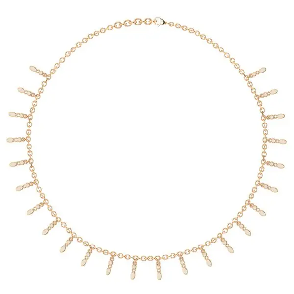LINDA FIORE Amalei 18k Gold Vermeil Necklace With Creme Enamel - White