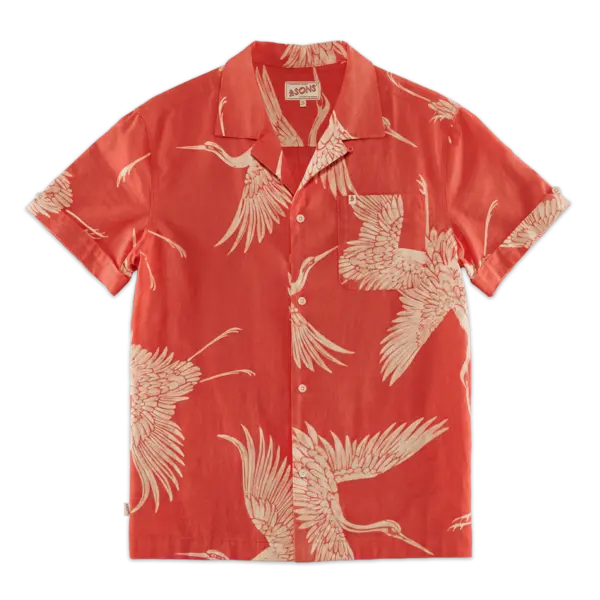 &SONS TRADING CO Flight Print Shirt - Red