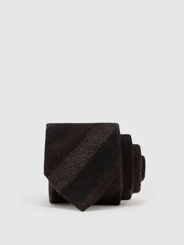REISS Agnolo Tie - Brown/navy/grey