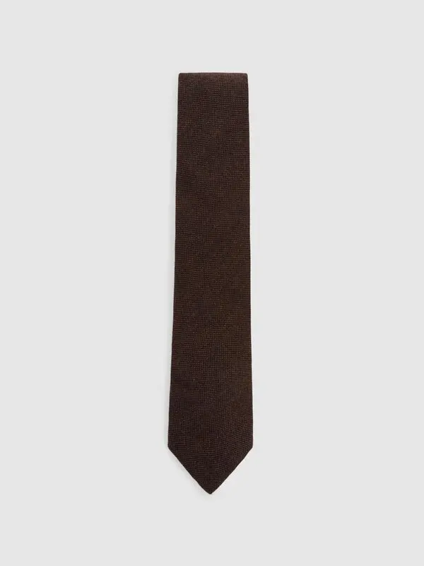 REISS Romolo Tie - Chocolate Brown