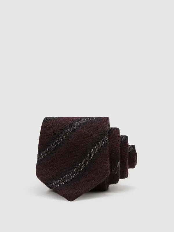 REISS Tessere Tie - Burgundy