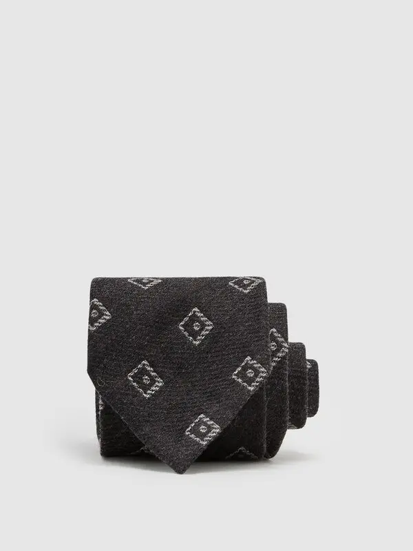 REISS Fazio Tie - Charcoal Grey