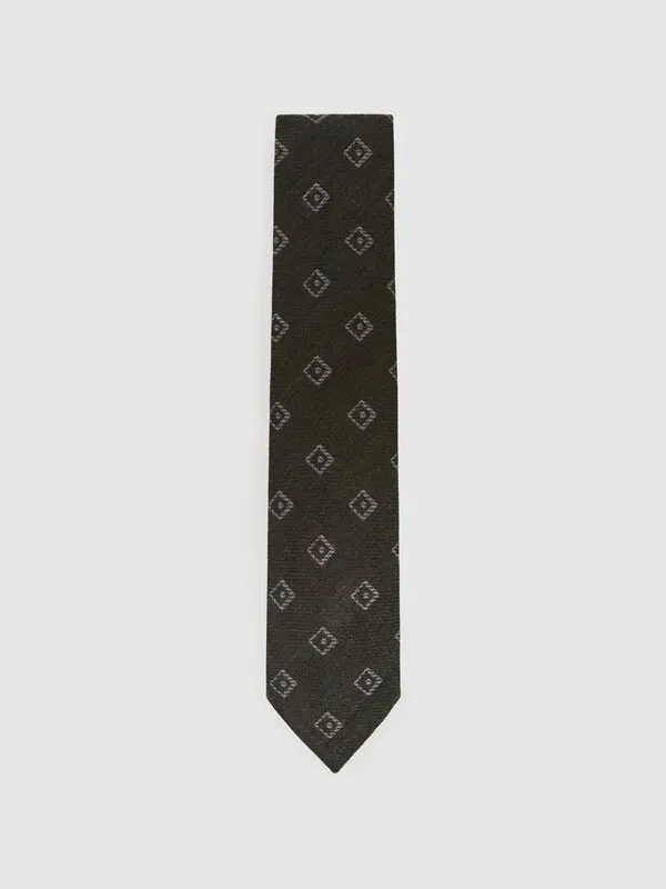 REISS Fazio Tie - Forest Green