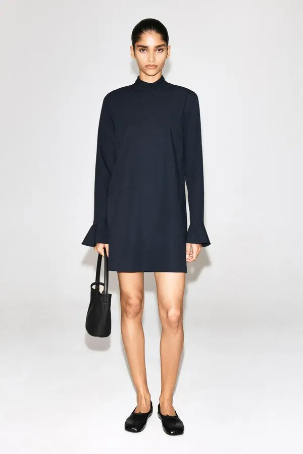 Cos Flared-cuff Cotton Mini Dress