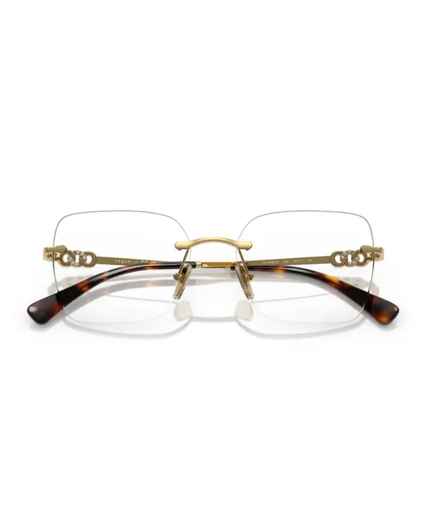 VOGUE EYEWEAR Square Rimless Eyeglasses With Tone Detail - Gold