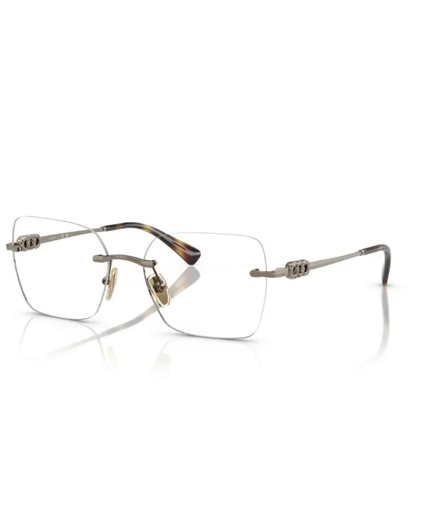 VOGUE EYEWEAR Square Rimless Eyeglasses With Tone Detail - Light Brown
