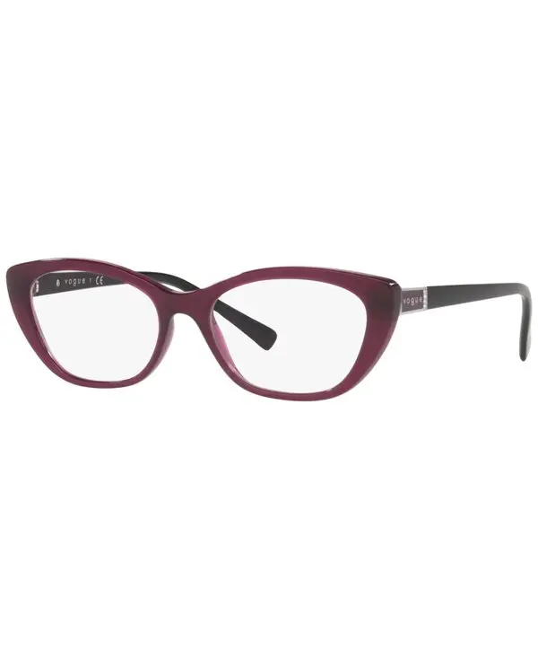 VOGUE EYEWEAR Oval Eyeglasses With Embellishments - Transparent Dark Cherry