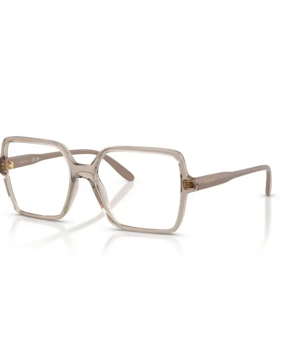 VOGUE EYEWEAR Oversized Square Frame Eyeglasses - Transparent Caramel
