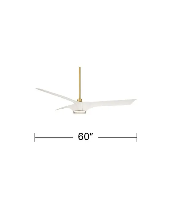 CASA VIEJA 60" Artistry Soft Brass Led Damp Ceiling Fan
