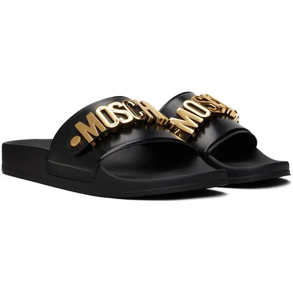 Moschino Lettering Logo Slippers