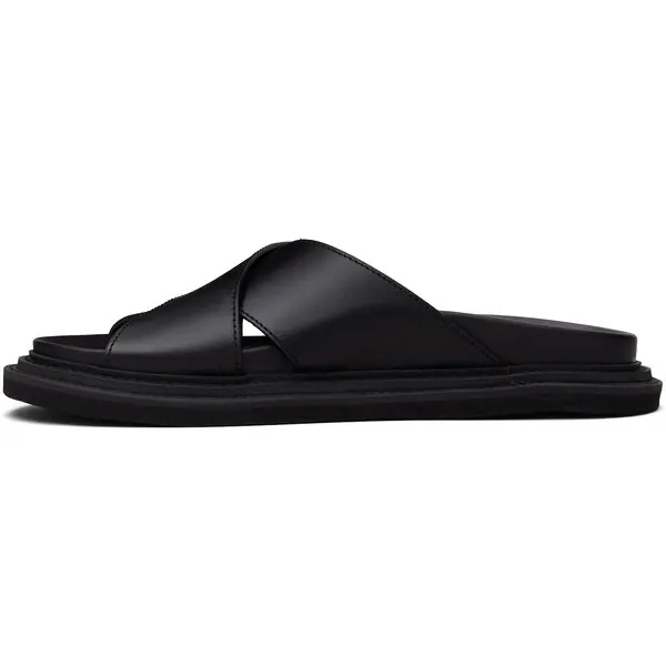 Moschino Plaque Cross-strap Flat Sandals