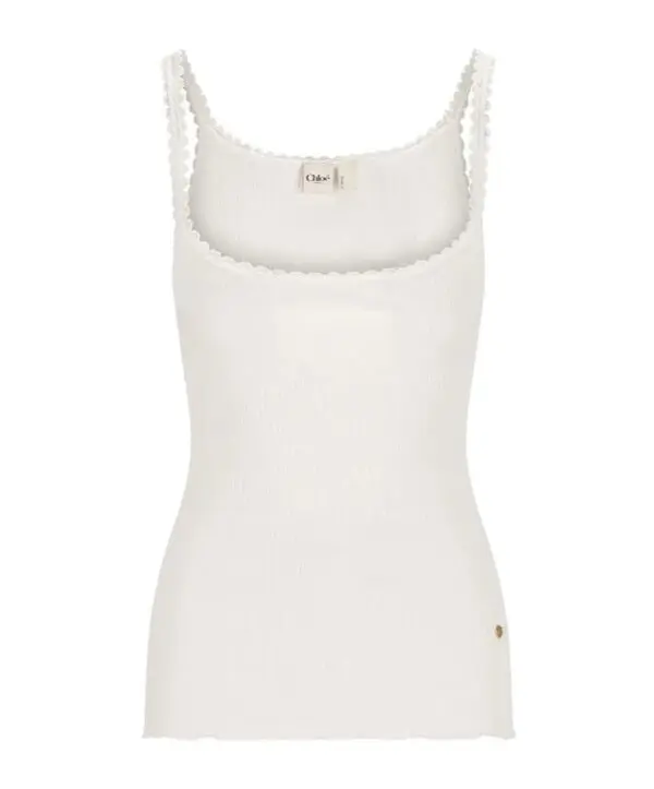 Chloé Fitted Tank Top - White