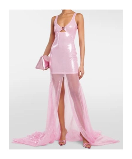 David Koma Sequined Sheer Gown