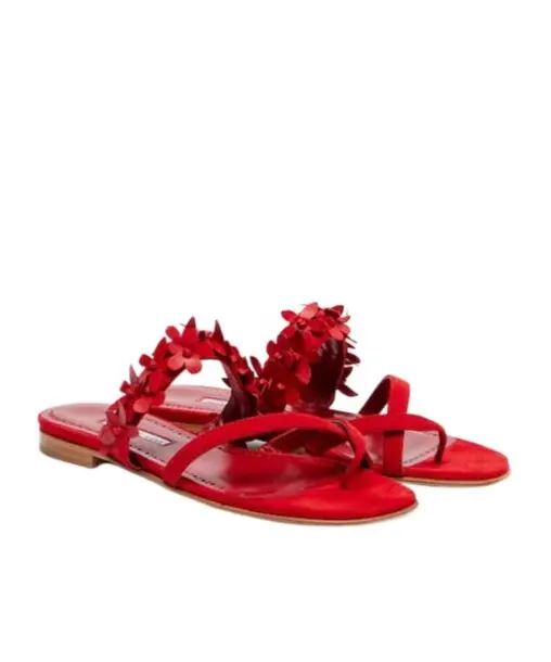 Manolo Blahnik Versatile Cross-strap Flat Sandals
