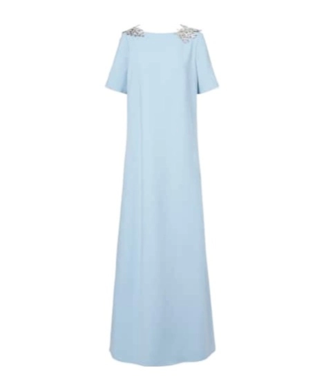 Oscar De La Renta Fern Sequined Wool-blend Gown - Blue