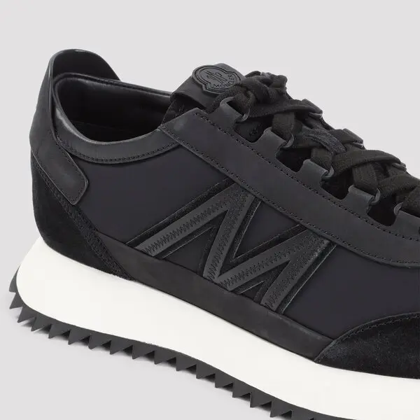 Moncler Pacey 2 Technical Fabric And Suede Overlay Sneakers - Black