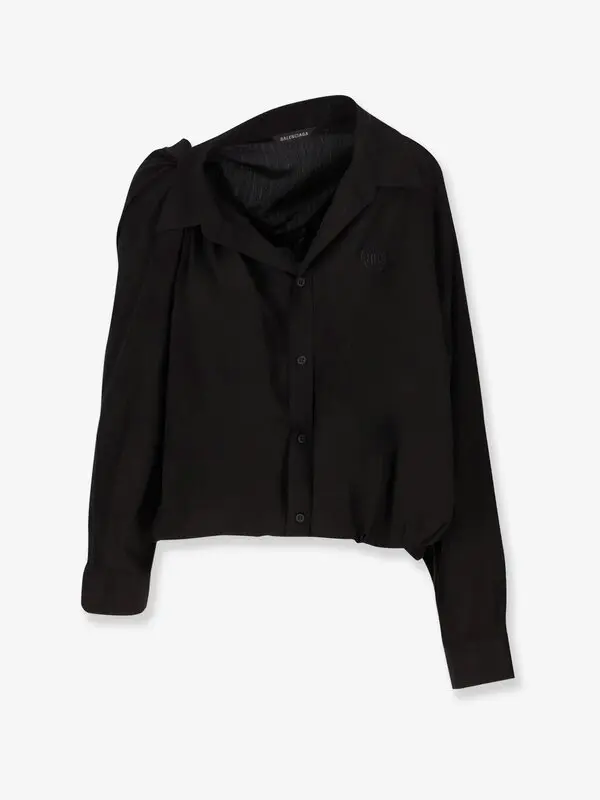 Balenciaga Asymmetrical Lyocell Shirt - Multicolor
