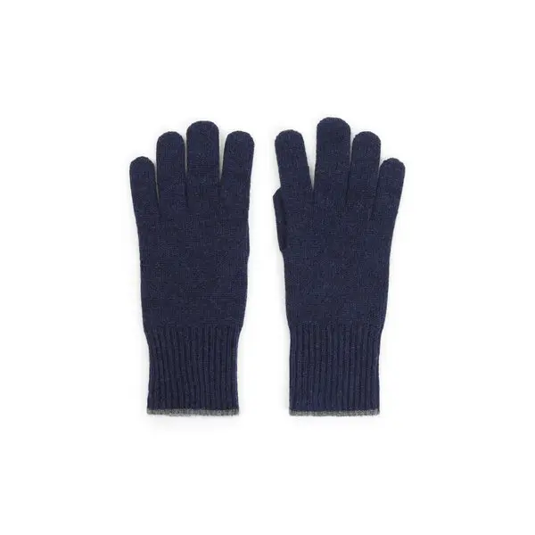 Brunello Cucinelli Ribbed Knit Gloves - Blue