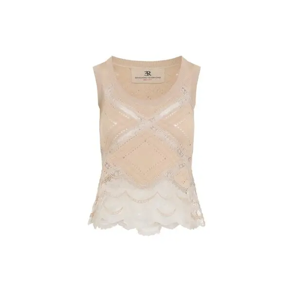 ERMANO SCERVINO Ermanno Scervino Sleeveless Knit Top - White
