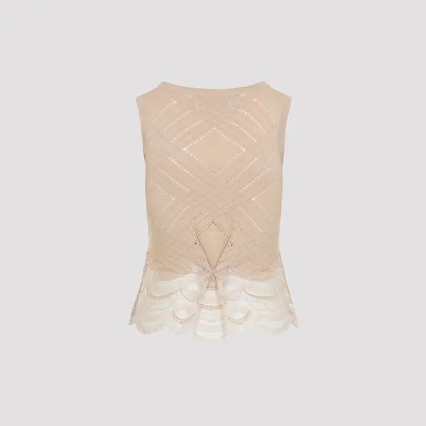 ERMANO SCERVINO Ermanno Scervino Sleeveless Knit Top With Lace Inserts