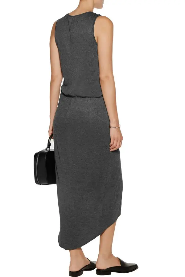 Elizabeth And James Gathered Stretch-jersey Midi Dress With Slit