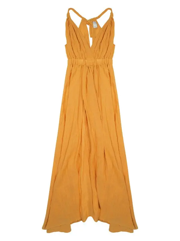 120% Lino Abito In Misto Lino - Yellow