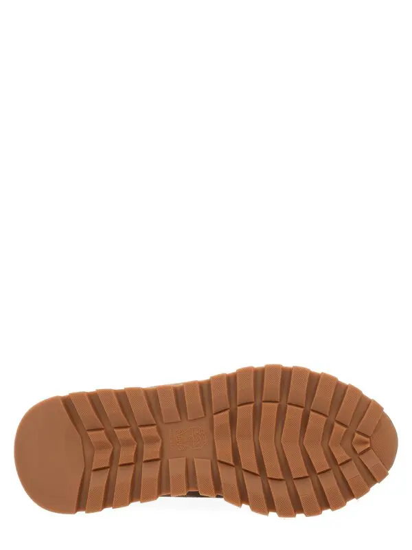 Brunello Cucinelli Runner In Camoscio Con Shiny Tab