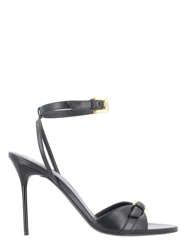 Balmain Sandalo "anthem" In Pelle - Black