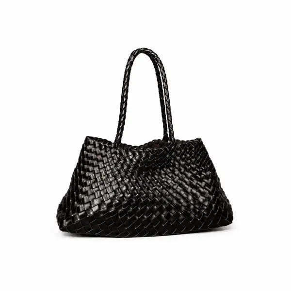 RIMINI Hand Woven Shoulder Bag - Black