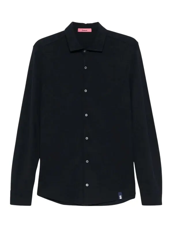 DRUMOHR Long Sleeve Button-up Shirt - Navy