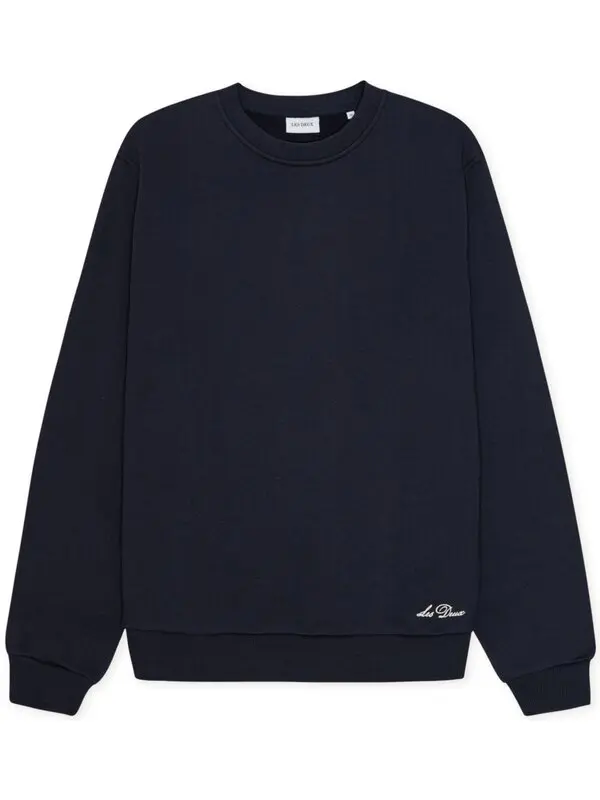 LES DEUX Essential Organic Cotton Crewneck Sweater - Navy