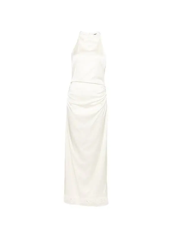 ROTATE BY BIRGER CHRISTENSEN Lace-detail High-neck Dress - Bianco
