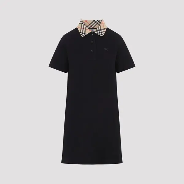 Burberry Iris Polo Midi Dress In 100% Cotton - Black