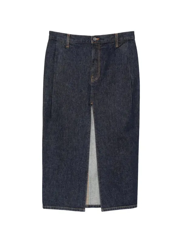 Khaite Cotton Belt Loops Skirt With Four Pockets - Blu