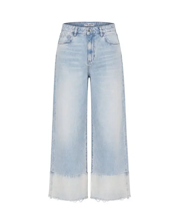 ICON DENIM LOS ANGELES High-rise Wide-leg Jeans - Sky Blue