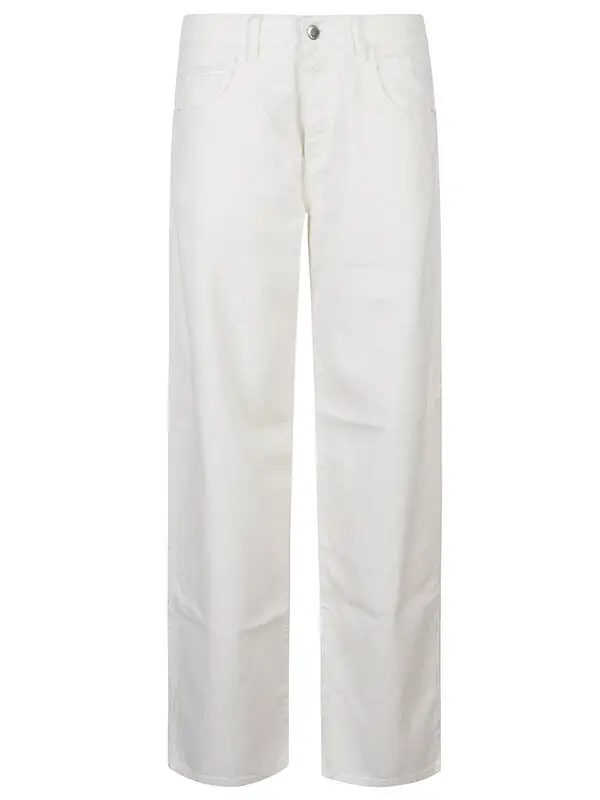 ICON DENIM LOS ANGELES Light Wash Straight Leg Jeans - White