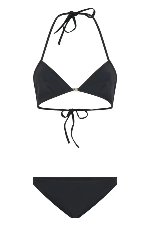 Gucci Minimal Triangle Bikini With Adjustable Tie-back - Black