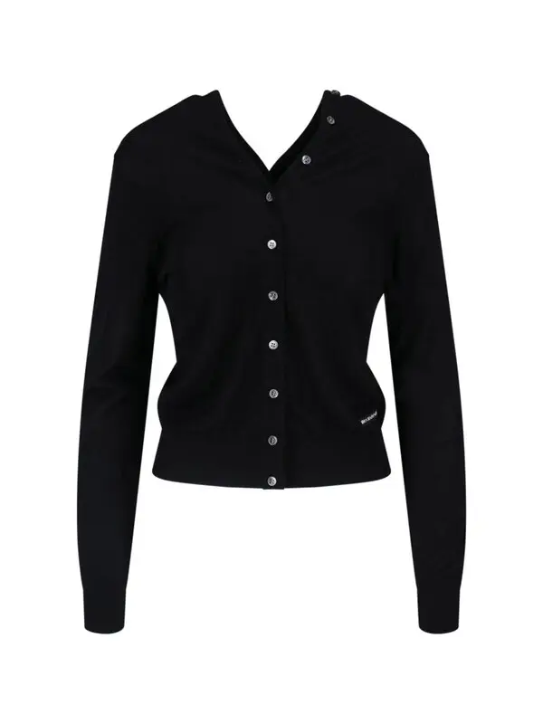 Alexander Wang Wool-blend Sweater With Wool Trim - Black