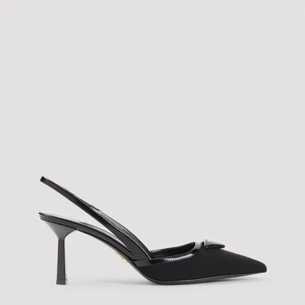 Prada 7cm Polyamide Blend Slingback Pumps - Black
