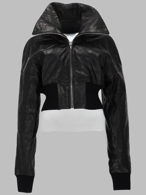 Rick Owens Leather Moto Jacket - Black