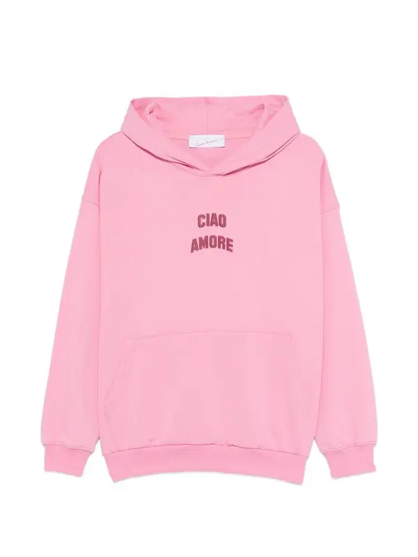 Giada Benincasa Ciao Amore" Graphic Hooded Sweatshirt - Pink